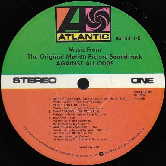 Against All Odds - Orjinal Motion Picture Soundtrack - 1984 I Plak Sesi